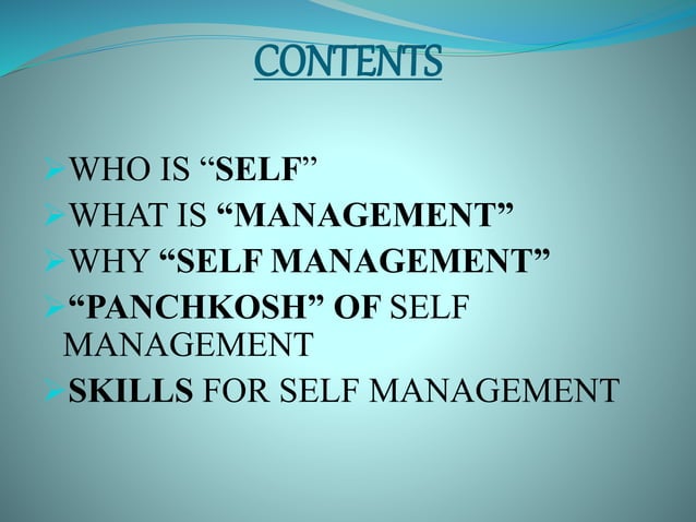 Self management ppt | PPTX