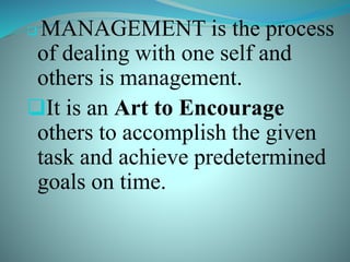 Self management ppt | PPTX