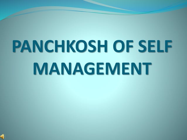 Self management ppt