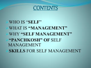 Self Management Ppt