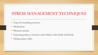 STRESS MANAGEMENT SKILLS THEIR TYPES AD SOLUTIONS TO DIFFERENT TYPES OF ...