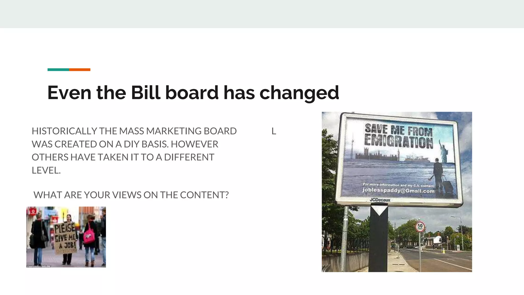 Self marketing bill board module | PPT
