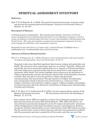 Self measures for_love_and_compassion_research_spiritual_well_being | PDF