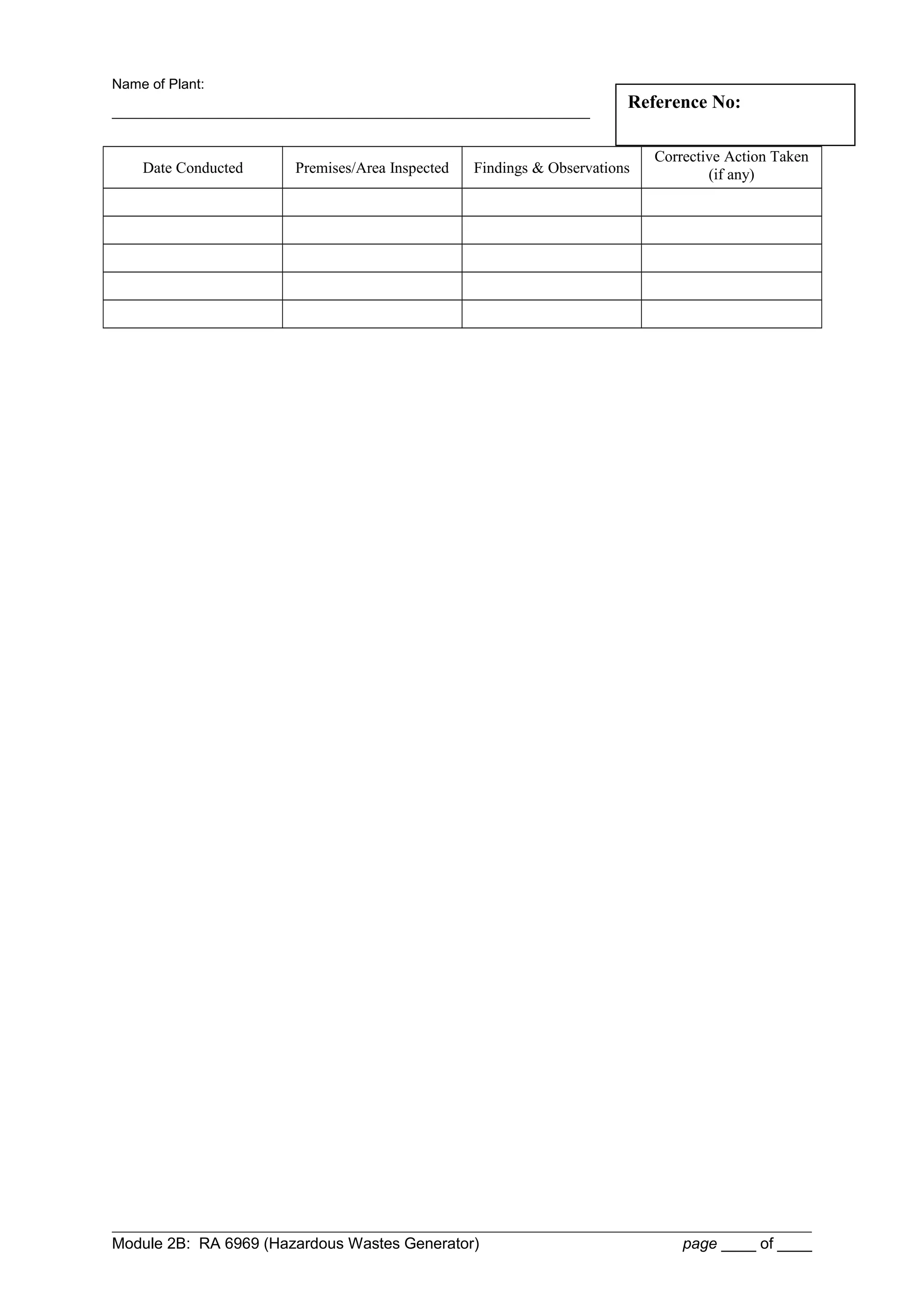 DENR Self monitoring report (SMR) Quarterly Report Form | DOC