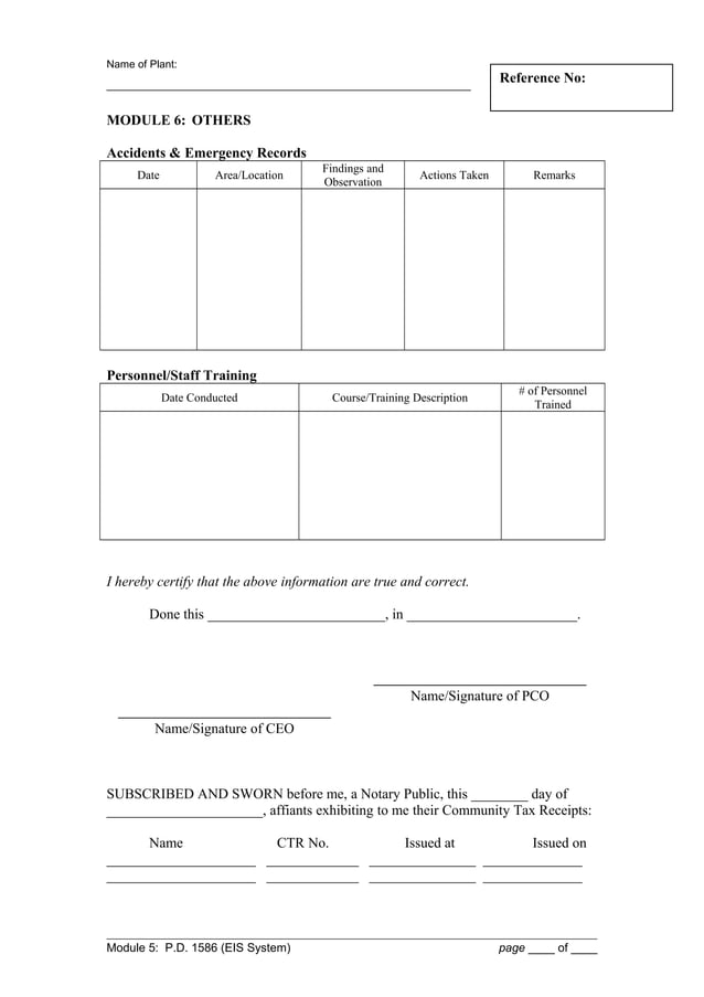 DENR Self monitoring report (SMR) Quarterly Report Form | DOC