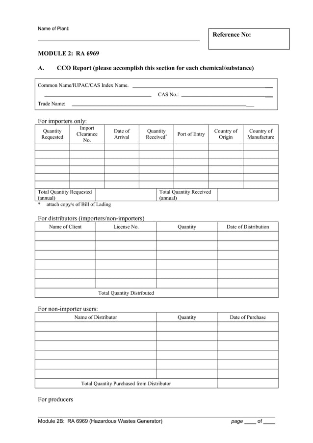 DENR Self monitoring report (SMR) Quarterly Report Form | DOC