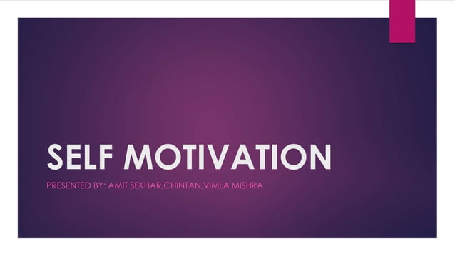 Self motivation | PPTX