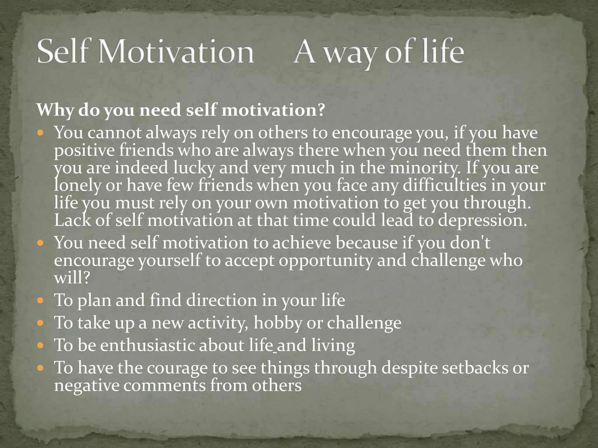 Self motivation | PPTX