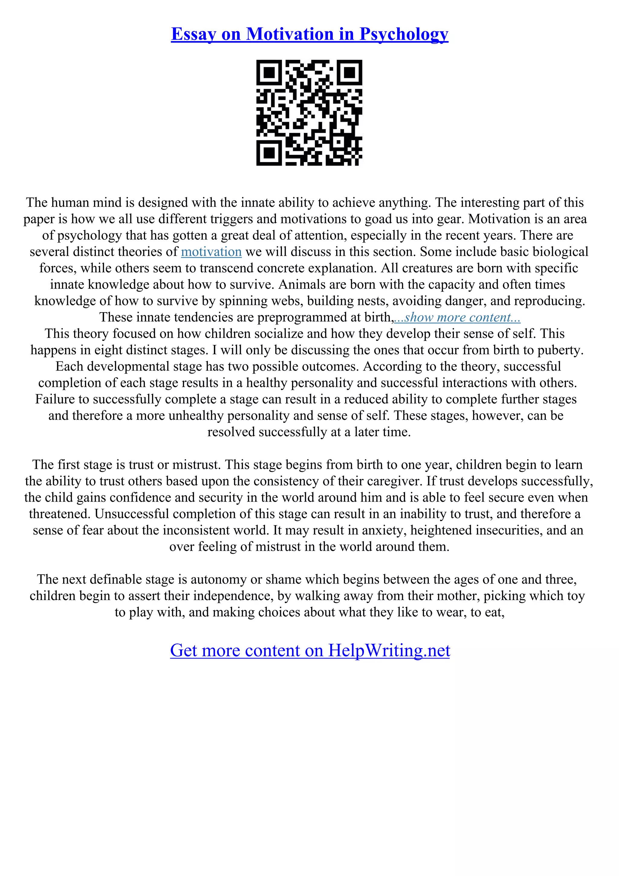 Self Motivation Essay | PDF