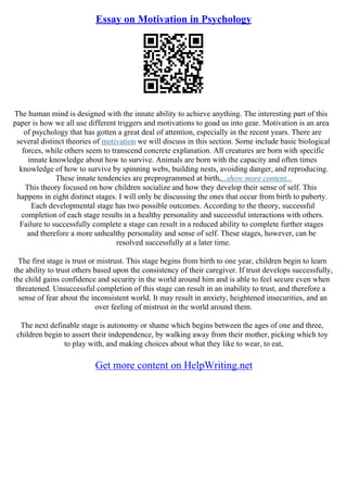 Self Motivation Essay | PDF