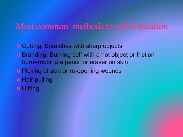 Self mutilation | PPT