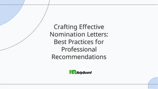 Self nomination letter sample , How to Write an Award Nomination ...