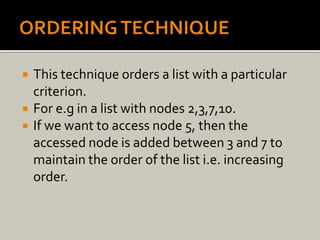 Self organising list | PPTX