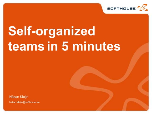 Self-organized Teams in 5 minutes | PPT
