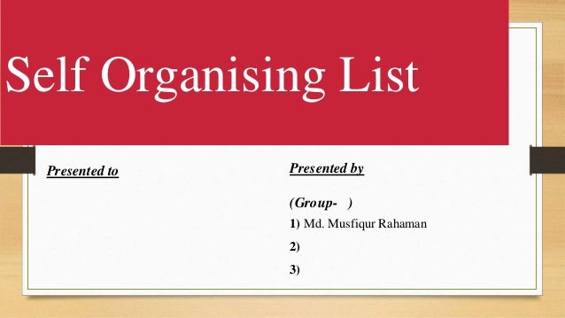 Self Organizing List Data Stucture And Algorithm Project Presentation