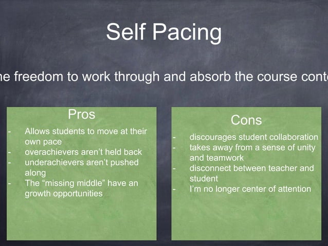 Self Pacing for the Diverse Classroom | PPT