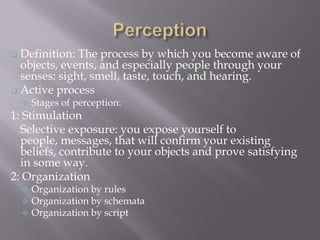 Self & perception in interpersonal communication (chap 3 & 4) | PPTX