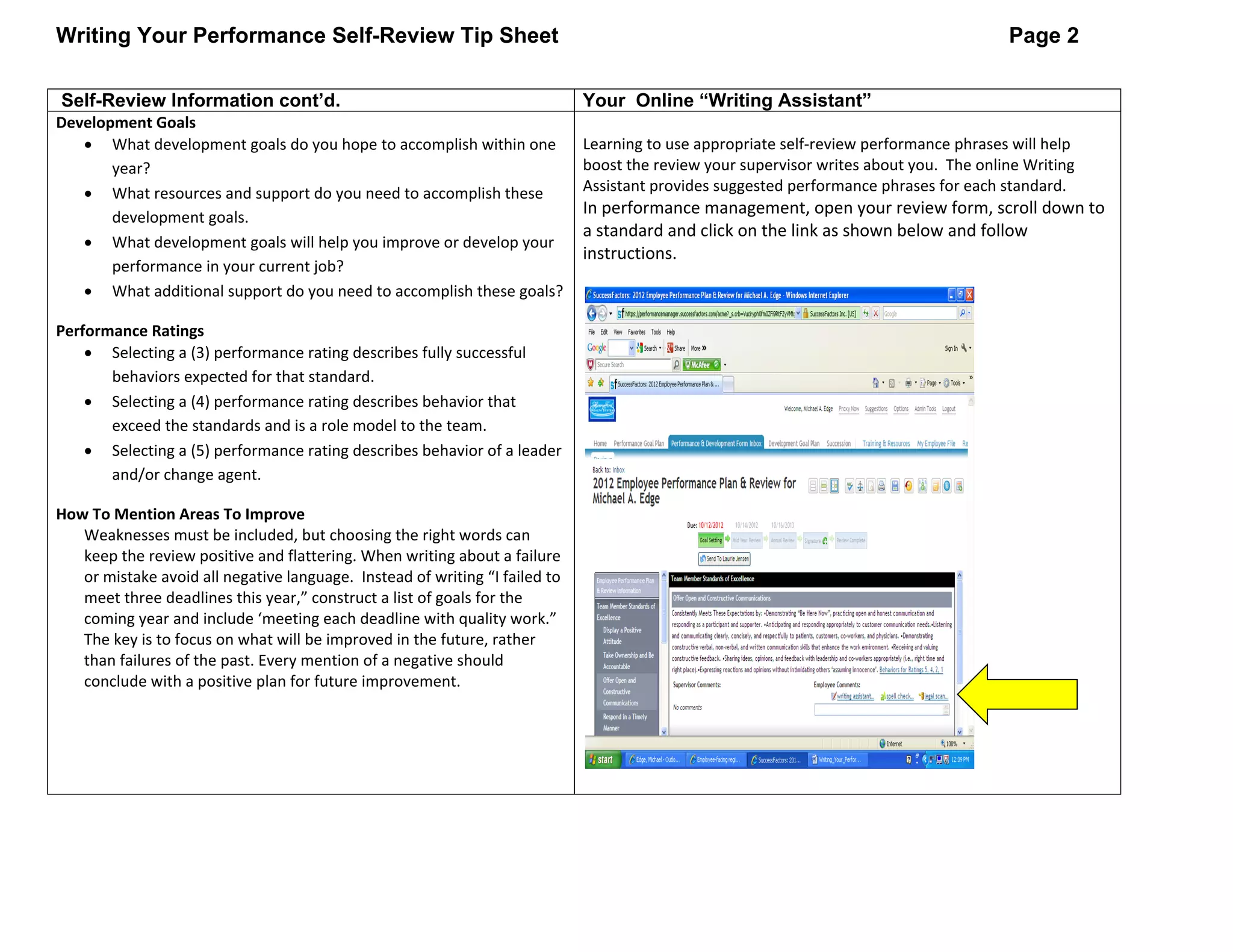 Self Performance Review Example.pdf | Resume Writing and Advice | Job ...