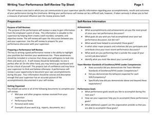 Self Performance Review Example.pdf | Resume Writing and Advice | Job Search