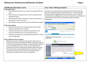 Self Performance Review Examples