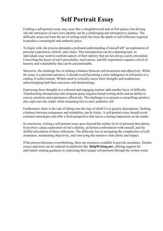 Self Portrait Essay | PDF