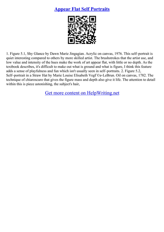 Self Portrait Essay Example | PDF | Parenting Teens | Parenting
