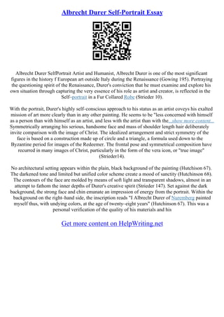 Self Portrait Essay Example | PDF | Parenting Teens | Parenting