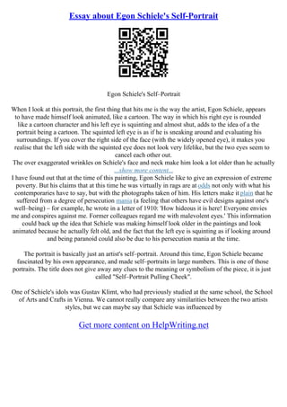 Self Portrait Essay Example | PDF | Parenting Teens | Parenting