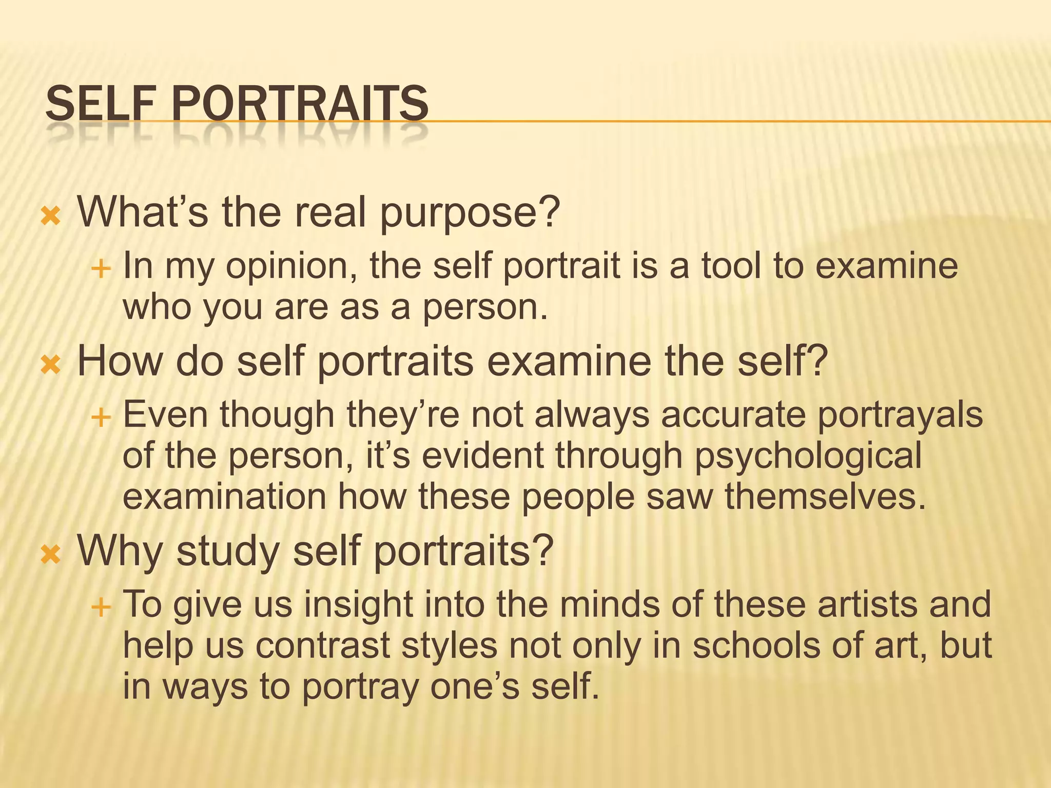 Self portraits | PPTX