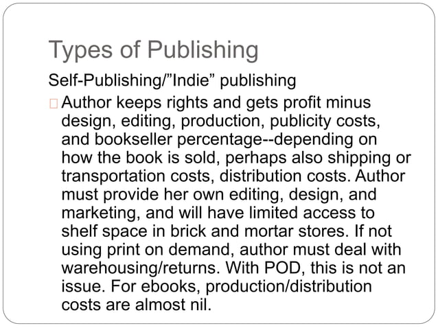 Self-Publishing and Libraries | PPT