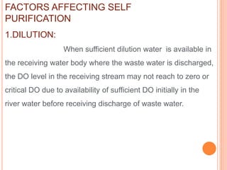 Self purification of river water | PPTX