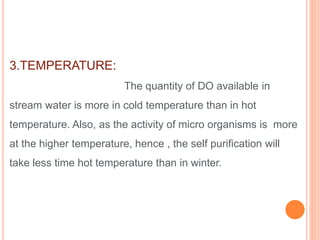 Self purification of river water | PPTX
