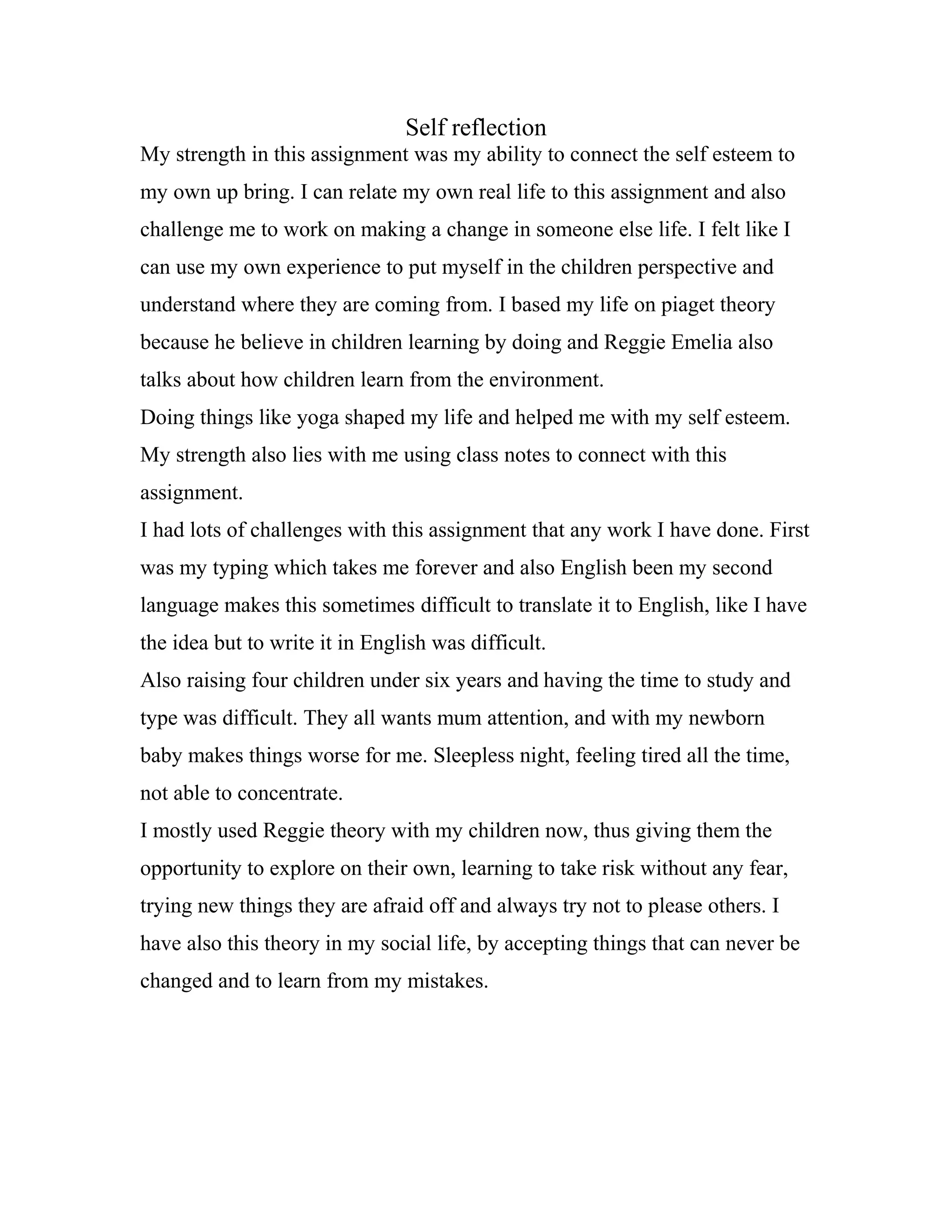 Self reflection | DOC