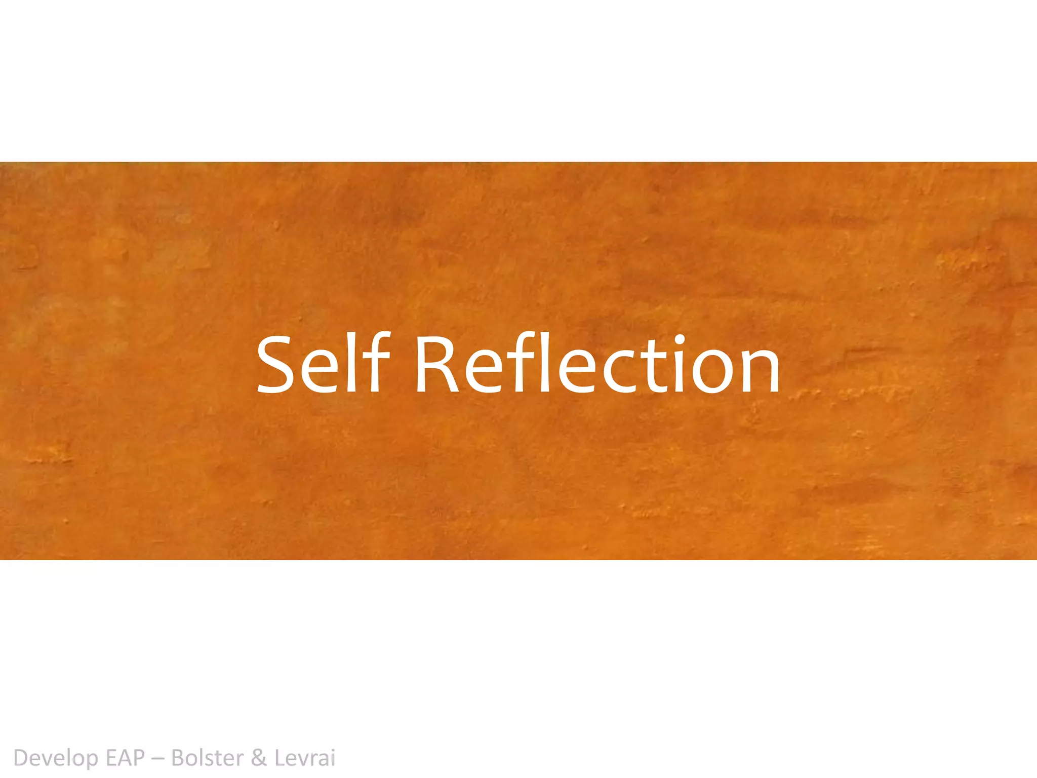 Self reflection | PPTX