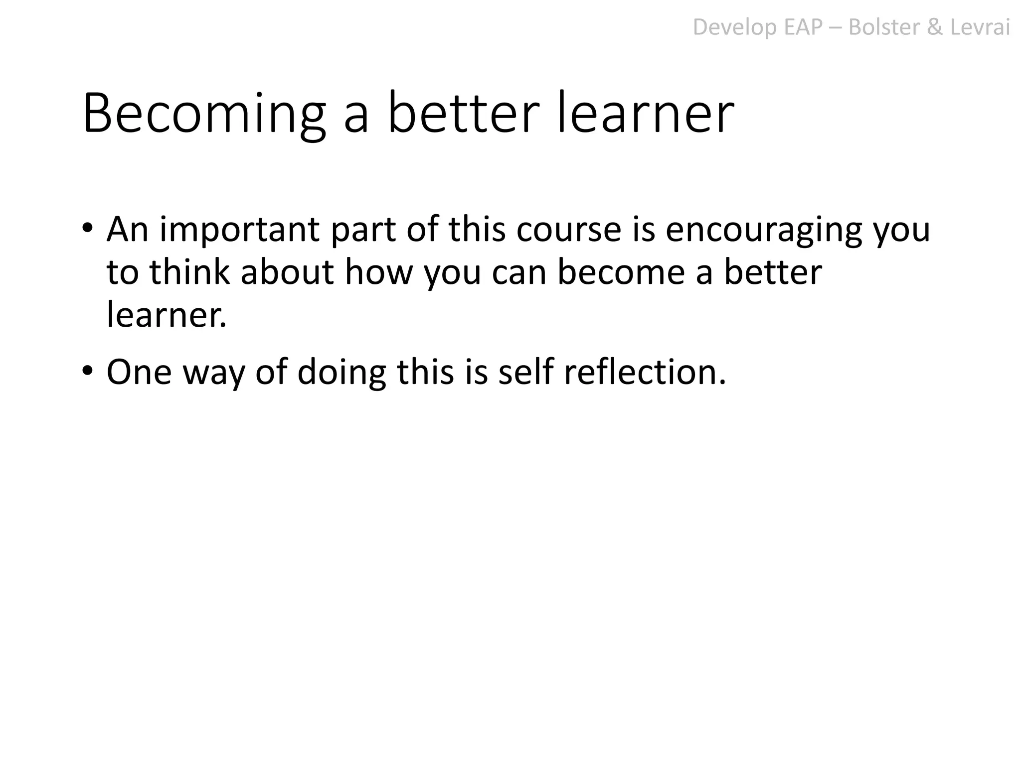 Self reflection | PPTX