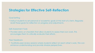 self reflection within the classroom environment | PPT