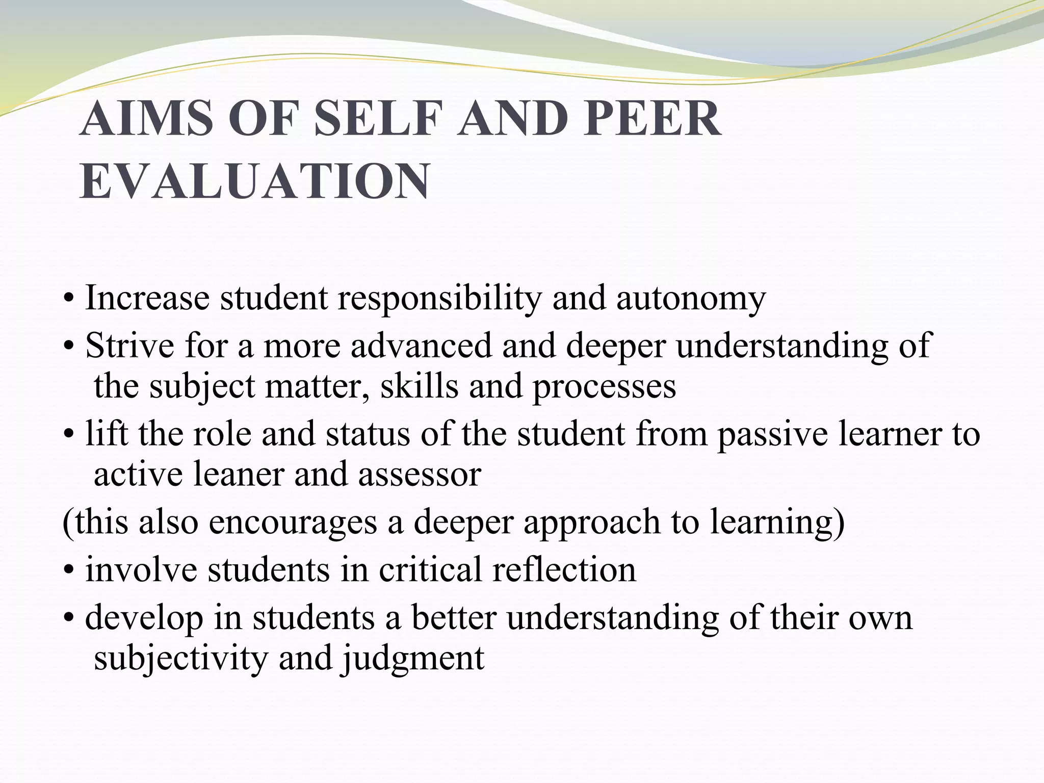 Self reflection and peer evaluation.pptx