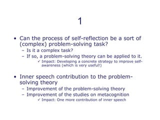 Self reflection as a problem-solving task | PPT