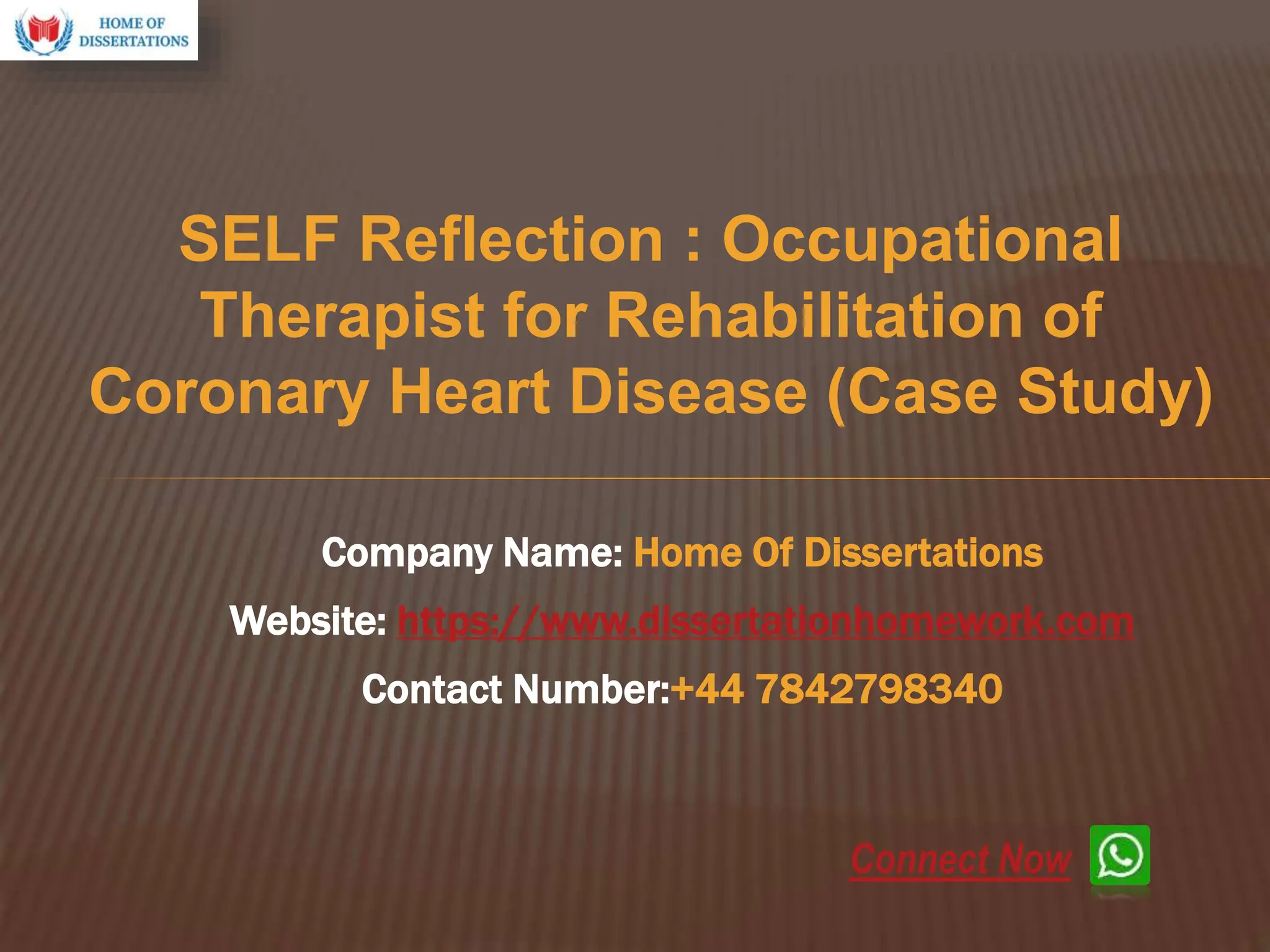 SELF Reflection Occupational Therapist for rehabilitation of Coronary ...