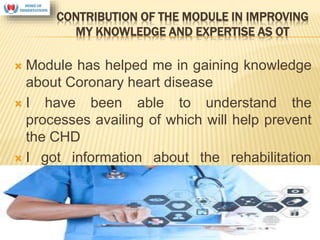 SELF Reflection Occupational Therapist for rehabilitation of Coronary ...
