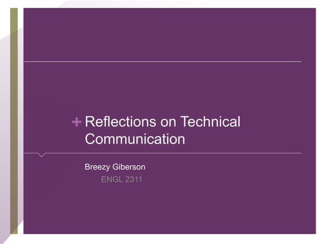Self reflection technical writing | PPT