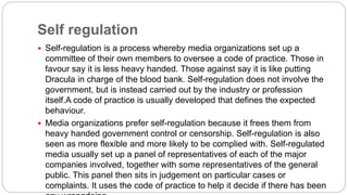 Self Regulation and Code of Conduct | PPT
