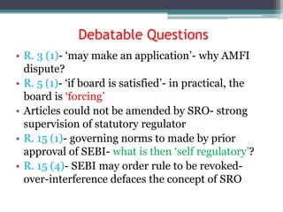 Self regulatory organisations | PPTX
