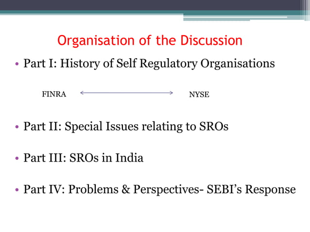 Self regulatory organisations | PPTX