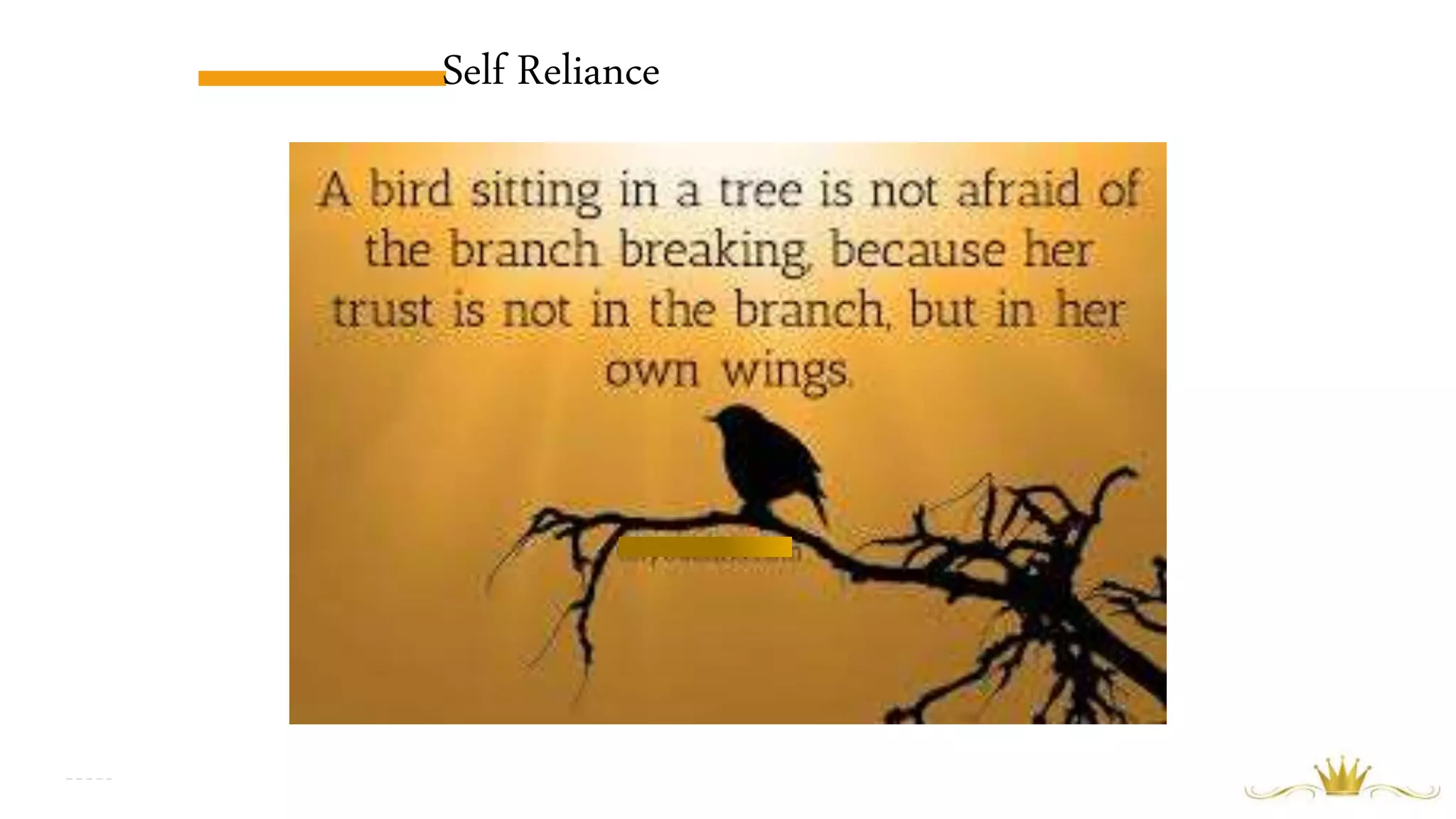 Self reliance | PPT