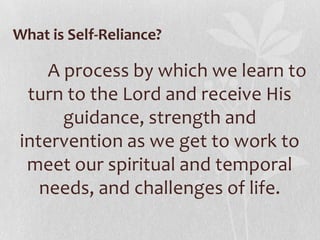 Self Reliance Lds