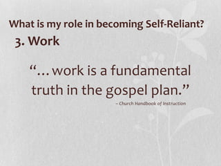 Self Reliance Quotes Lds