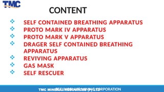 SELF RESCUER PPT. for persons working in ug mines basically in gassy ...