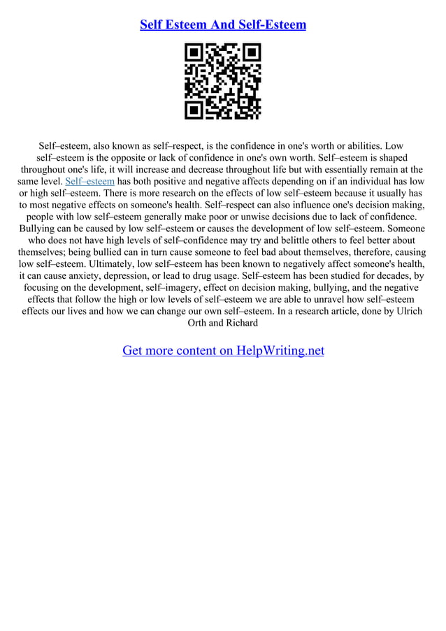 Self Respect Essays | PDF