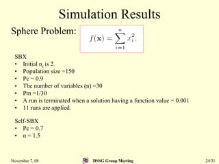 Self Adaptive Simulated Binary Crossover | PDF